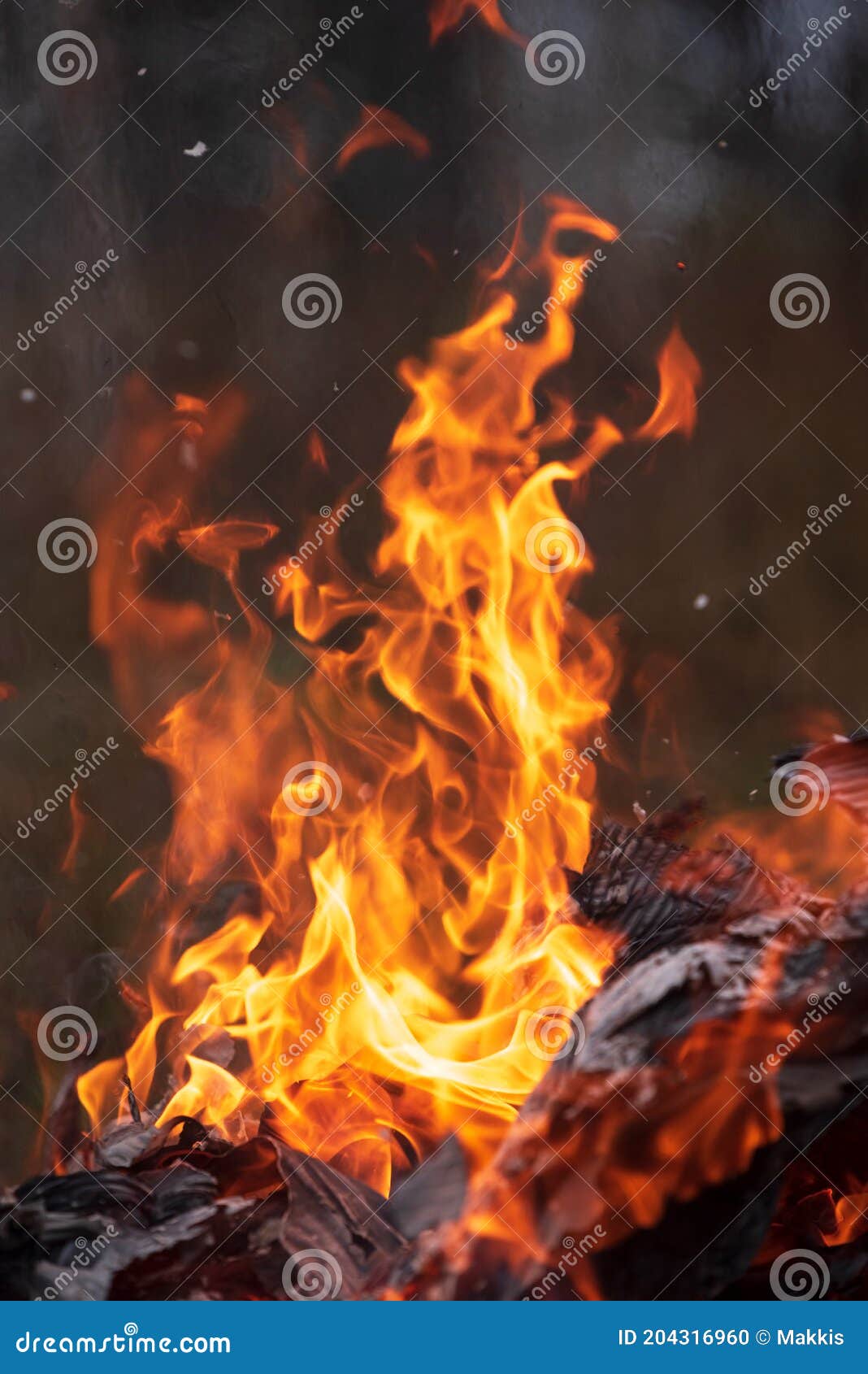 Pile of Burning Cardboard and Waste Paper Stock Photo - Image of ...