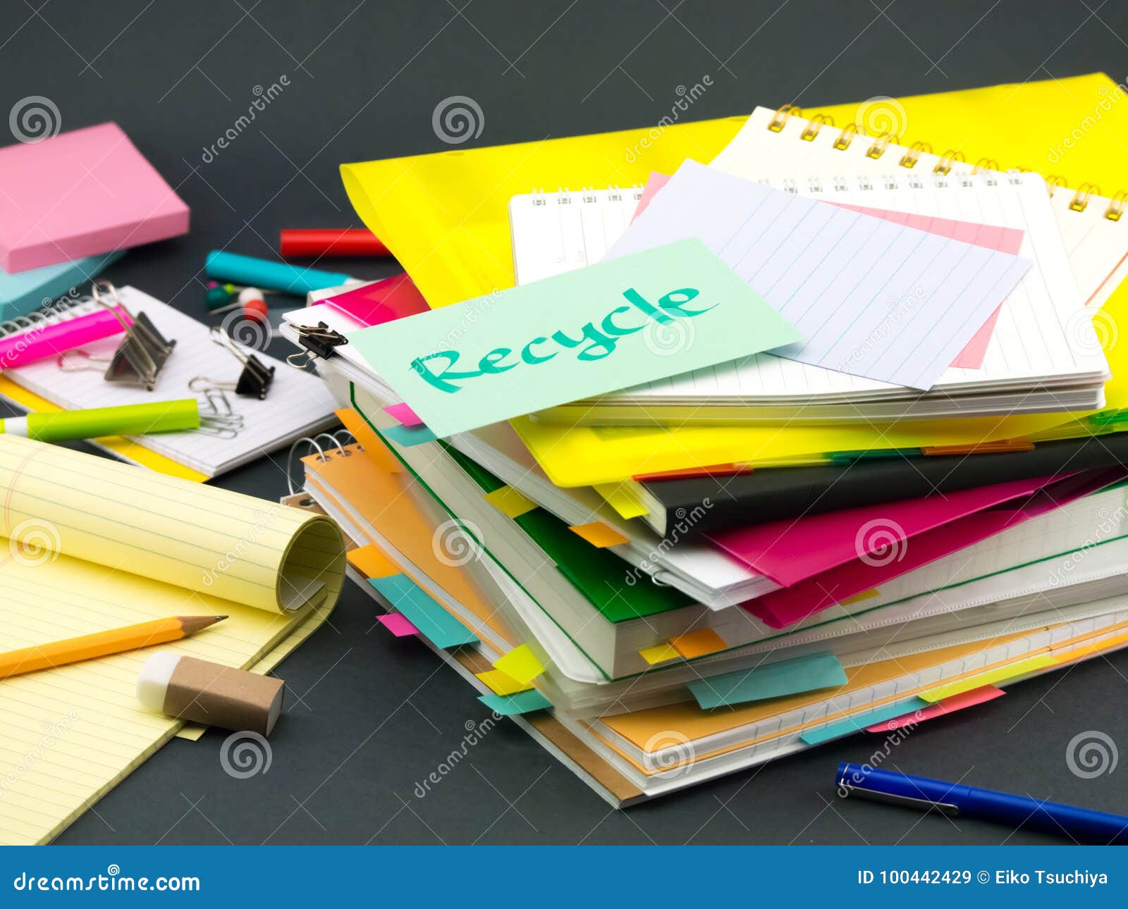 The Pile of Business Documents; Recycle Stock Image - Image of office ...