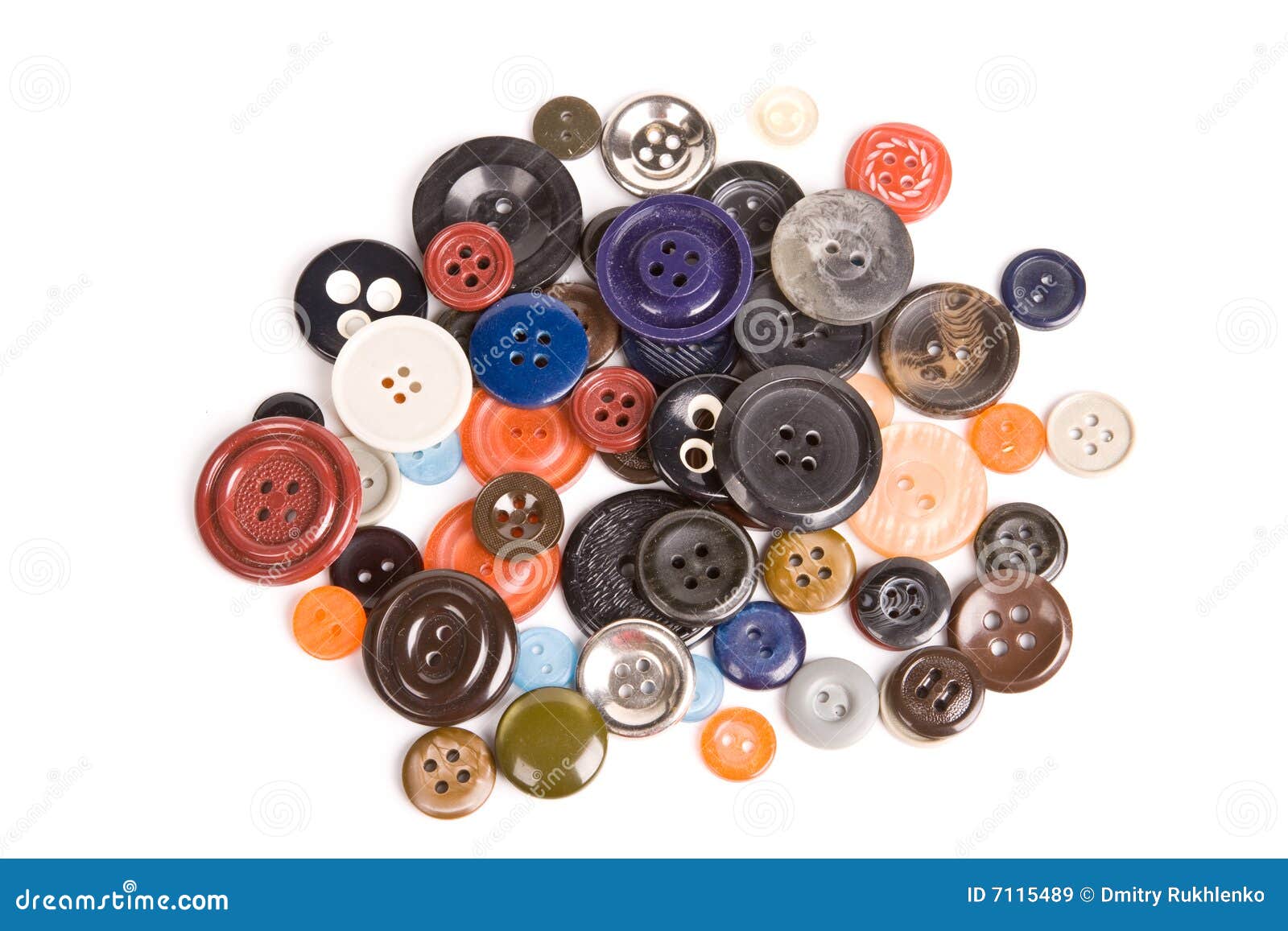 Pile of buttons isolated stock image. Image of closeup - 7115489