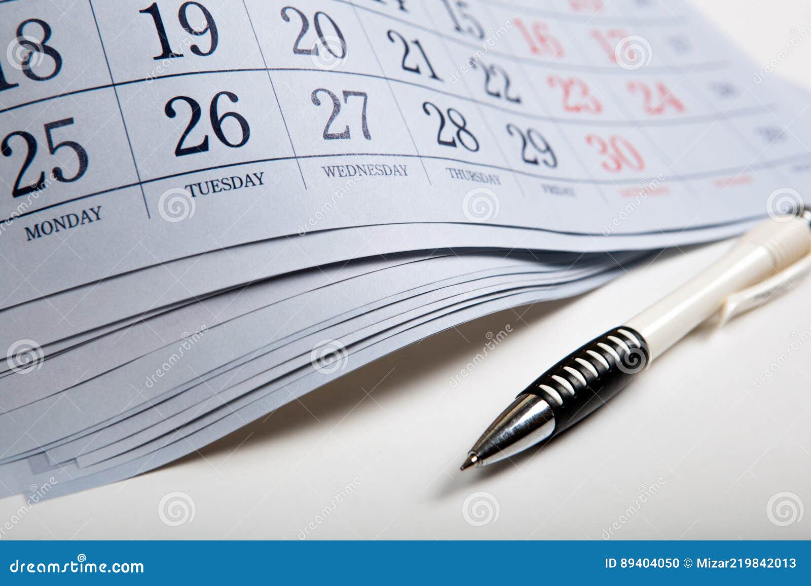 Pile of Calendar Sheets Close Up Stock Photo - Image of symbol, outlook ...
