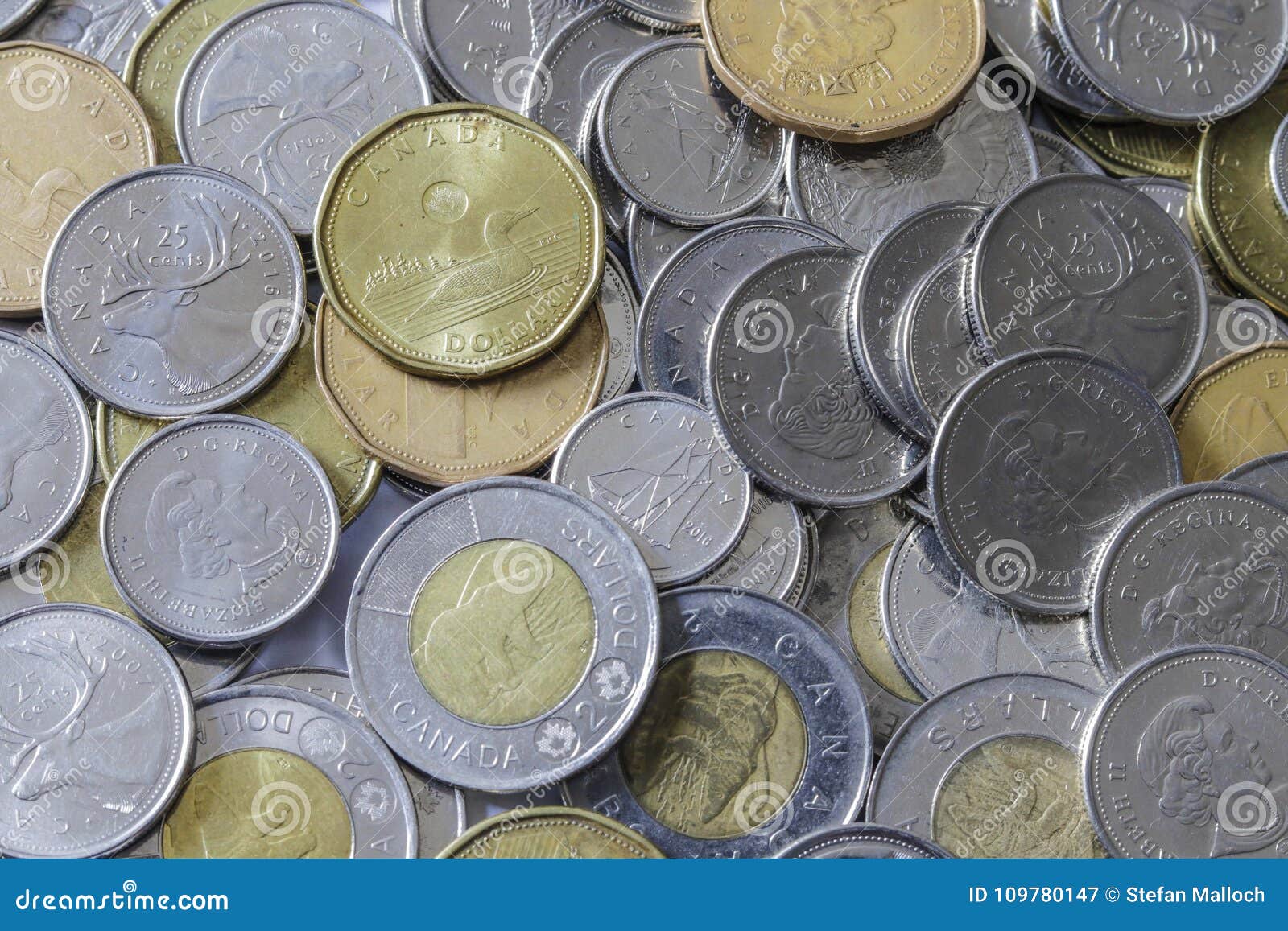 A pile of Canadian Change editorial photography. Image of finance ...