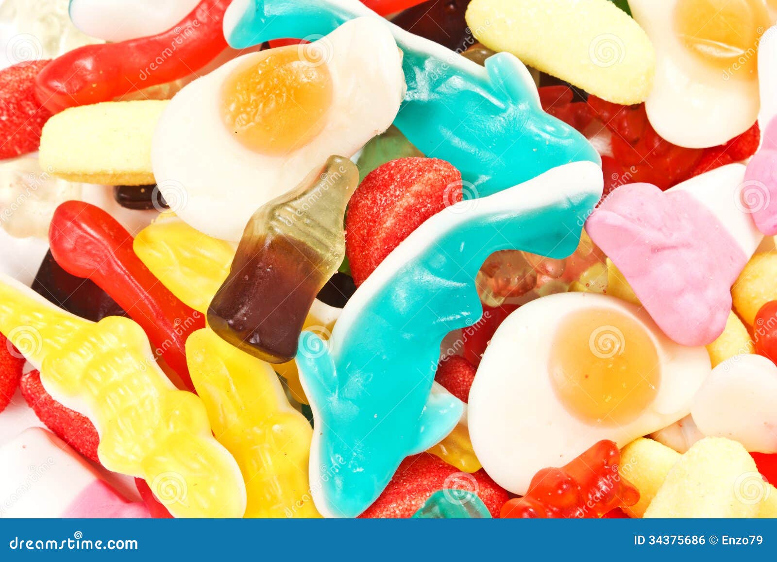 A pile of candies stock photo. Image of banana, jelly - 34375686