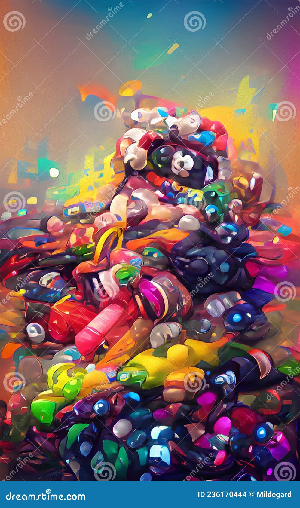 A Pile of Candy - Abstract Digital Art Stock Illustration ...