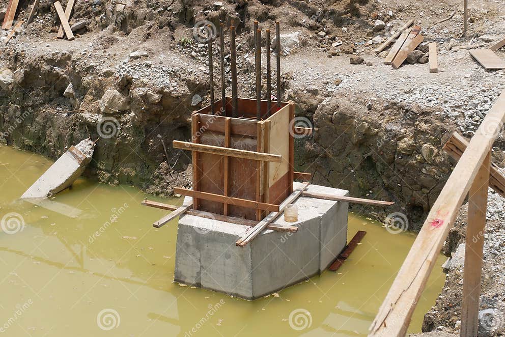 Pile Cap and Column Stump Under Construction at the Construction Site ...
