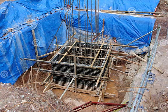 Pile Cap Formwork Made from Polymer at the Construction Site. Stock Photo - Image of foundation ...