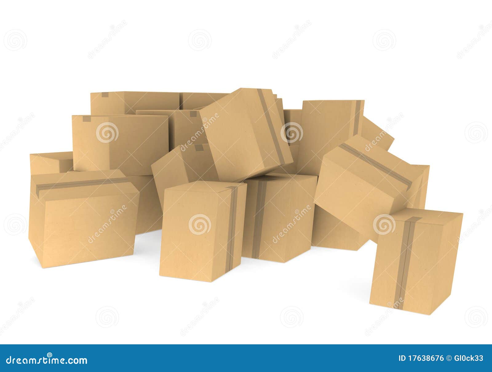 Pile of cardboard boxes stock illustration. Illustration of high - 17638676