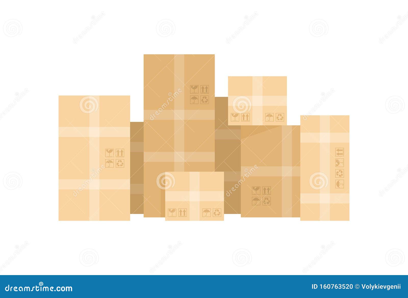 Pile Of Cardboard Boxes Vector Illustration | CartoonDealer.com #160763520