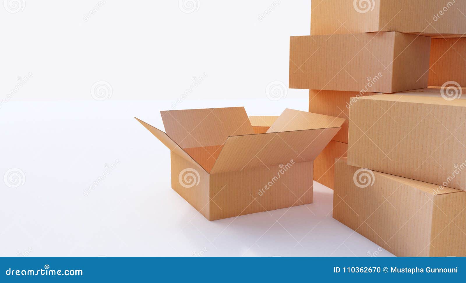 Pile of Cardboard Boxes Isolated on White. Stock Illustration ...