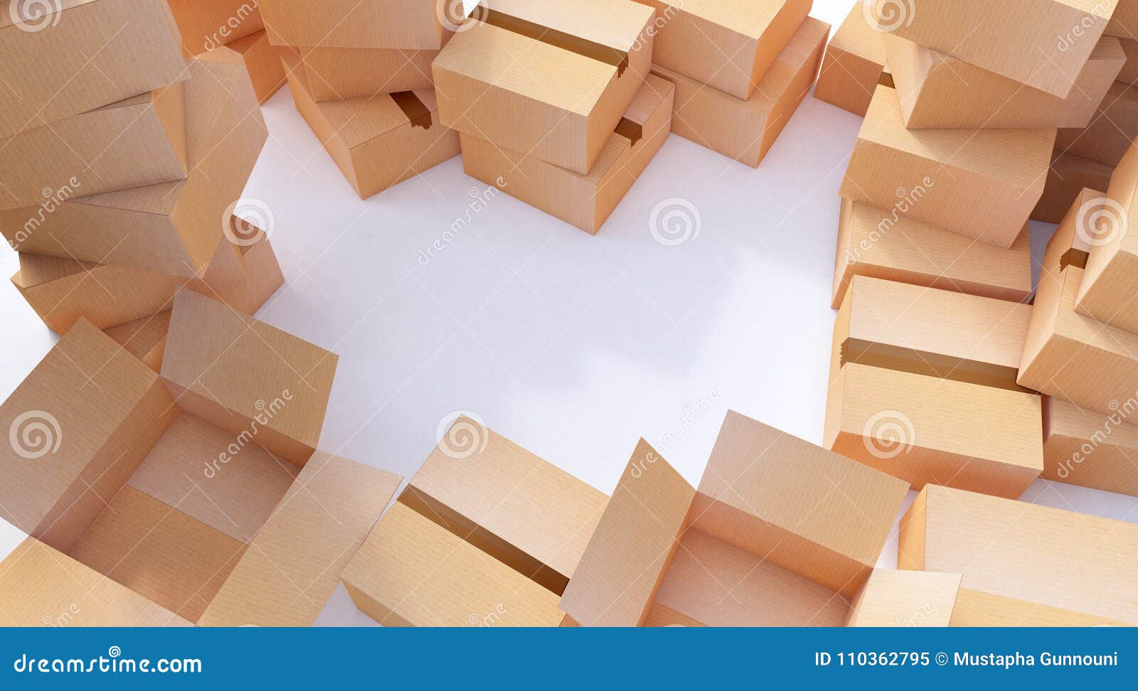 Pile of Cardboard Boxes Isolated on White. Stock Illustration ...