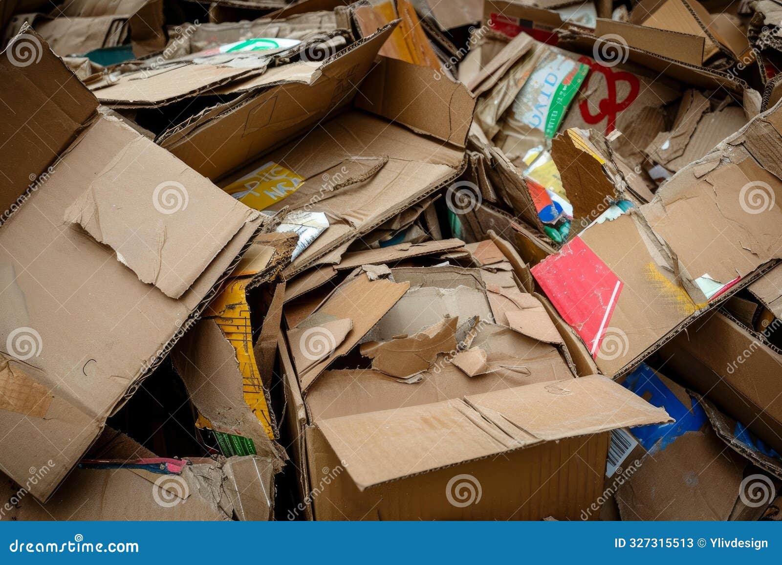 Pile of Cardboard Boxes for Recycling Stock Image - Image of paper ...