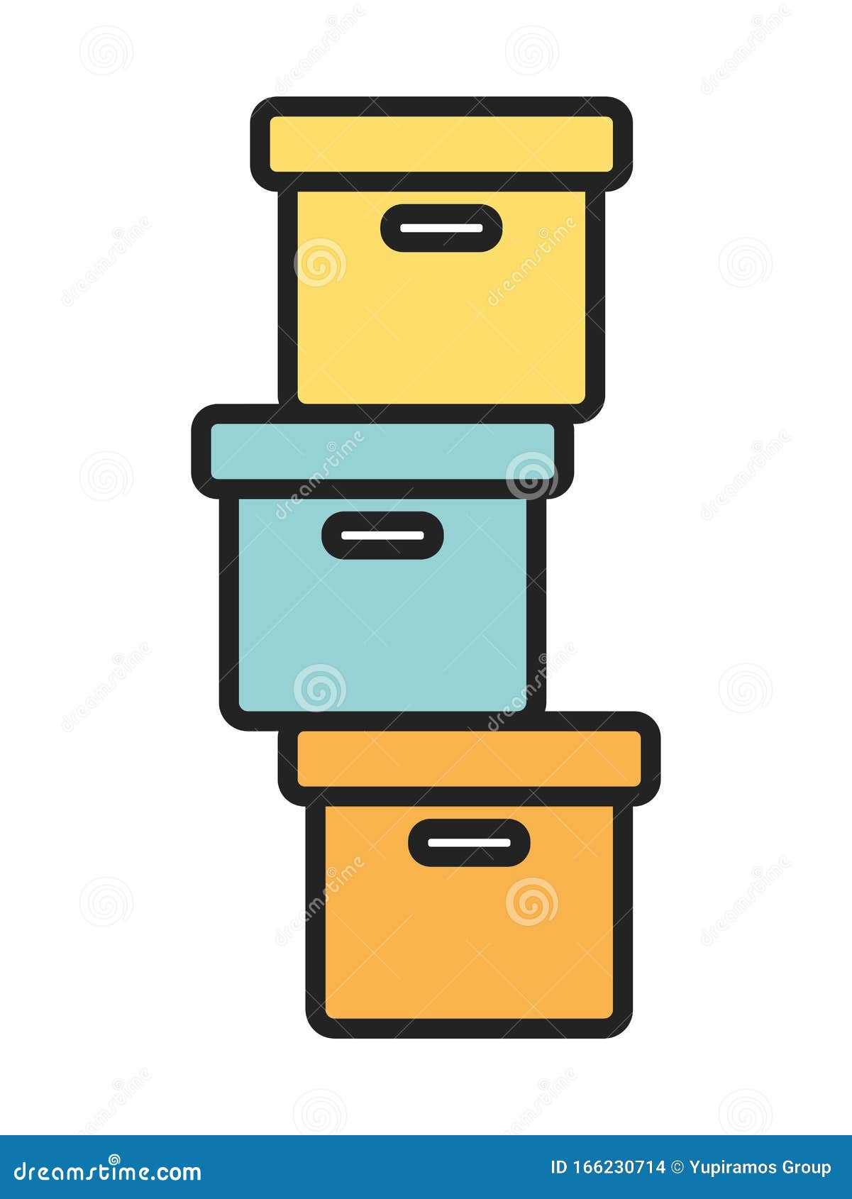 Pile of Cardboard Boxes Storage Carton Design Stock Vector ...