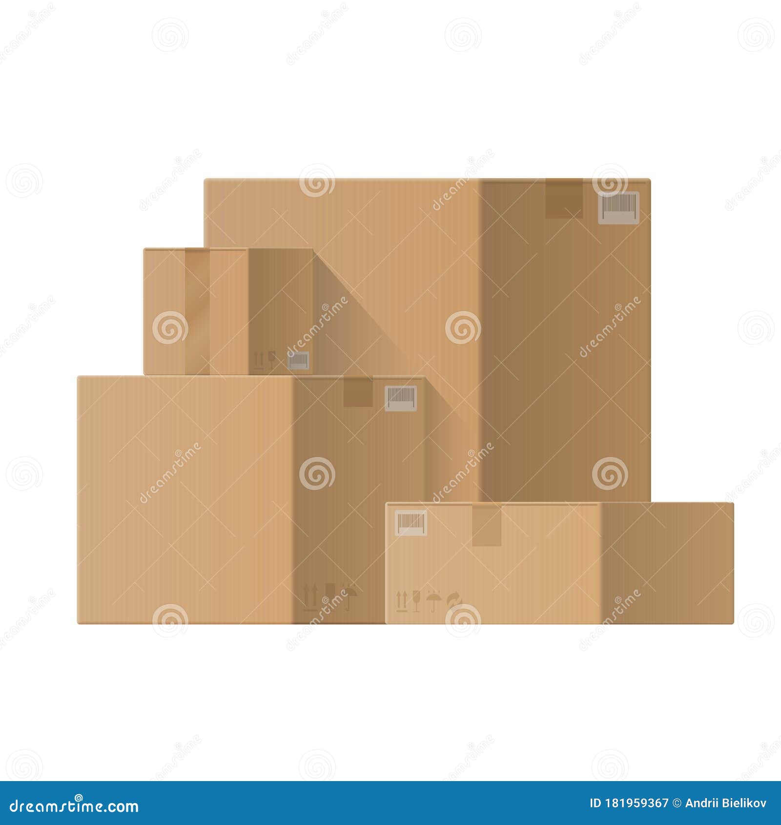 Pile Of Cardboard Boxes Vector Illustration | CartoonDealer.com #96882925