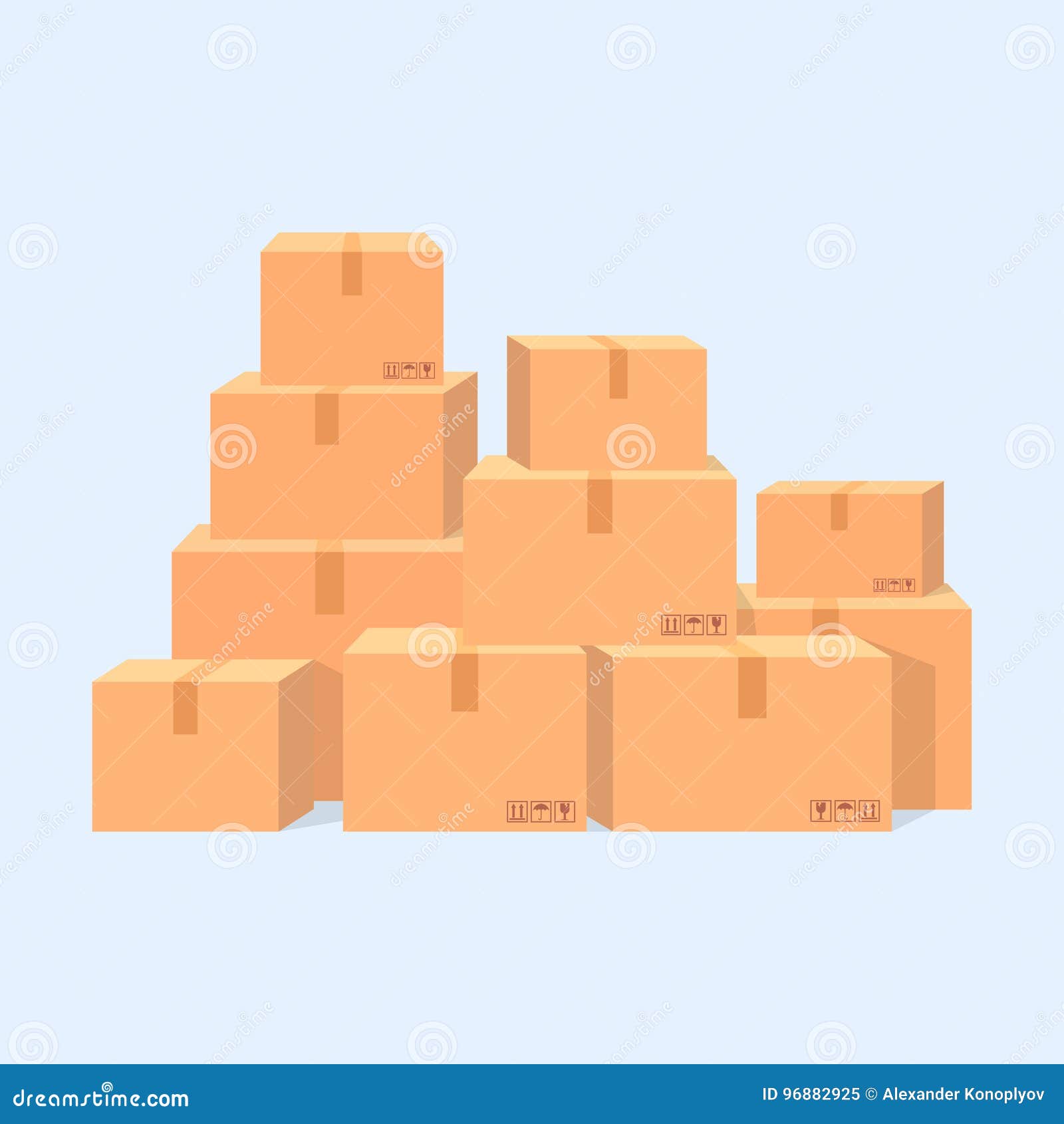 Pile of Cardboard Boxes Vector Illustration Stock Vector - Illustration ...