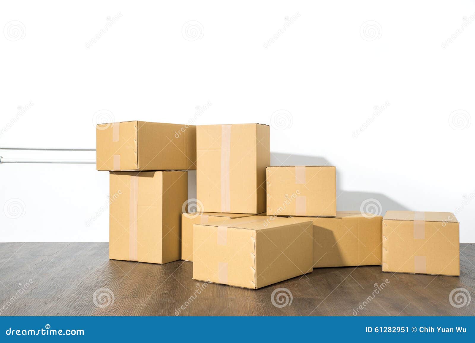 Pile of Cardboard Boxes on White Background with Box Shadow Stock Image ...