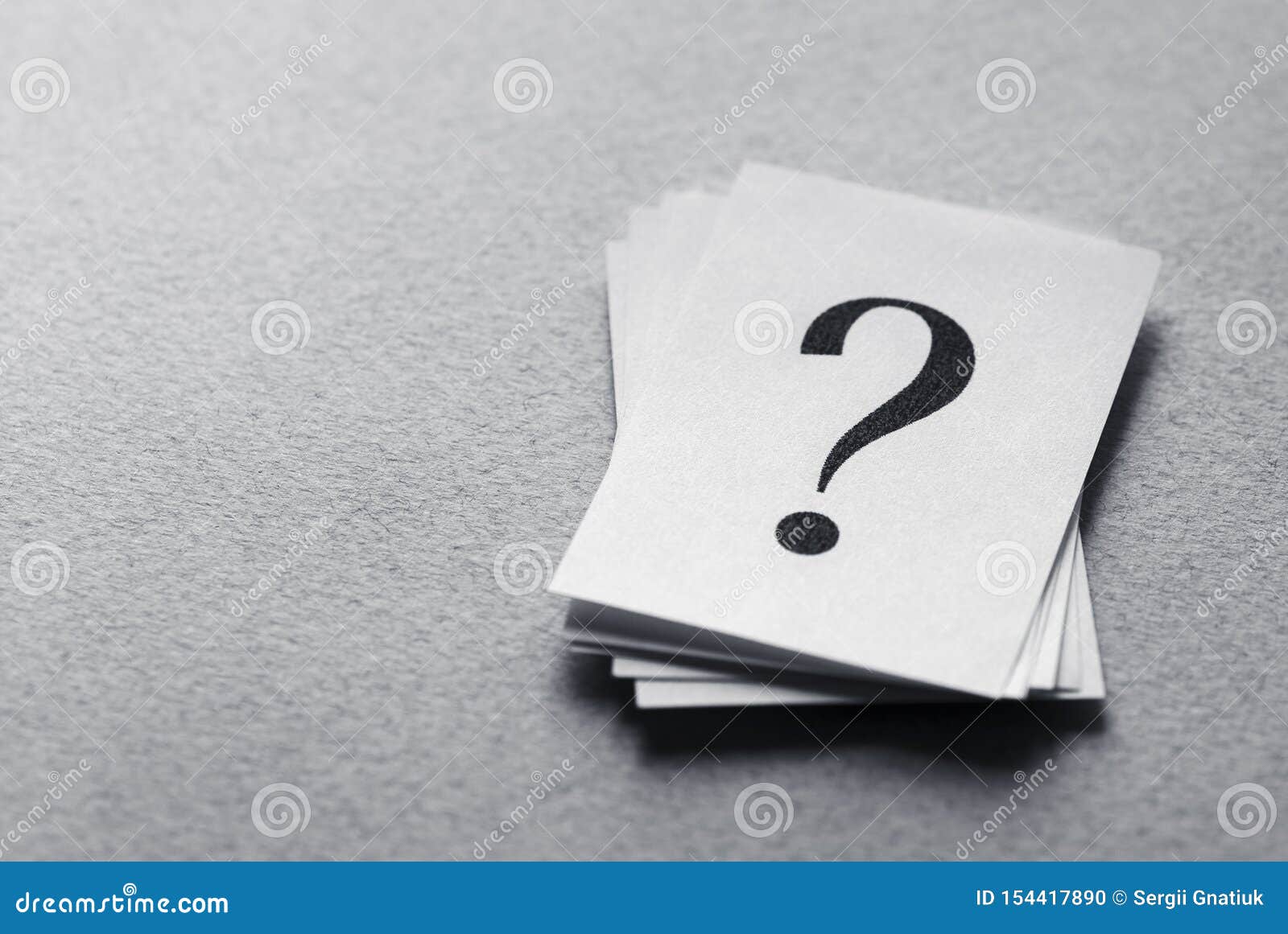 Pile Of Cards With Printed Question Marks Stock Photo | CartoonDealer ...