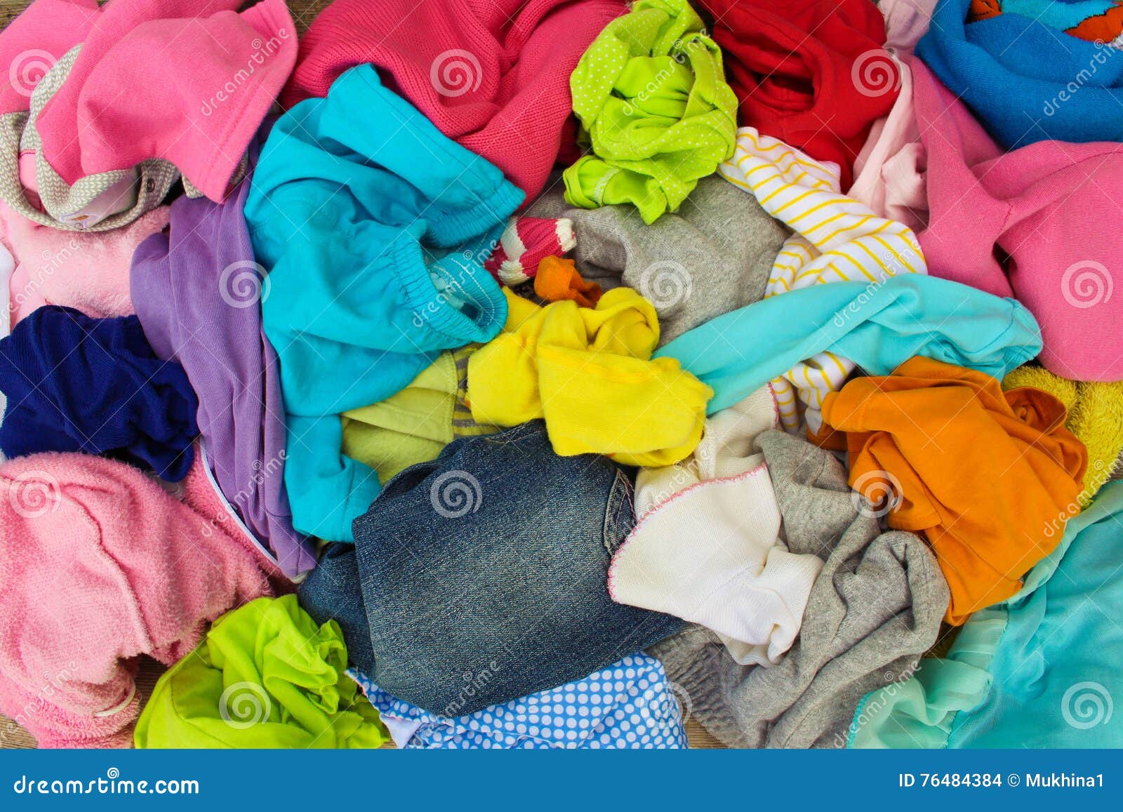 Pile of Carelessly Scattered Clothes. Stock Photo - Image of mixed ...