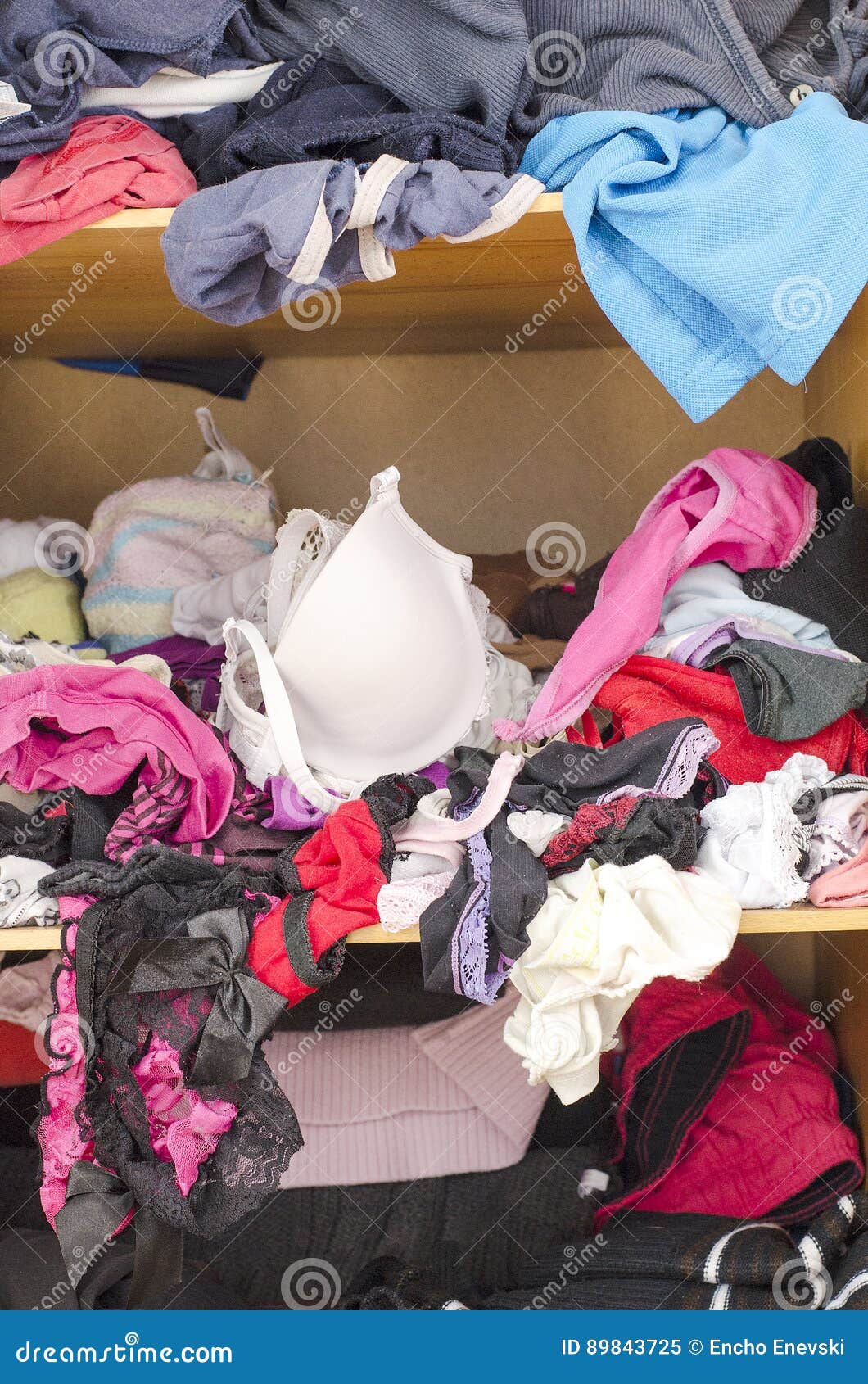 Pile of Carelessly Scattered Clothes in Wardrobe Stock Image - Image of ...