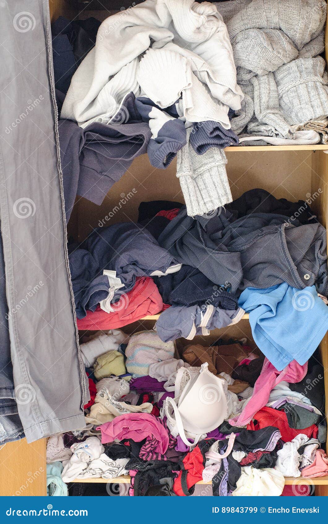 Pile of Carelessly Scattered Clothes in Wardrobe Stock Image - Image of ...