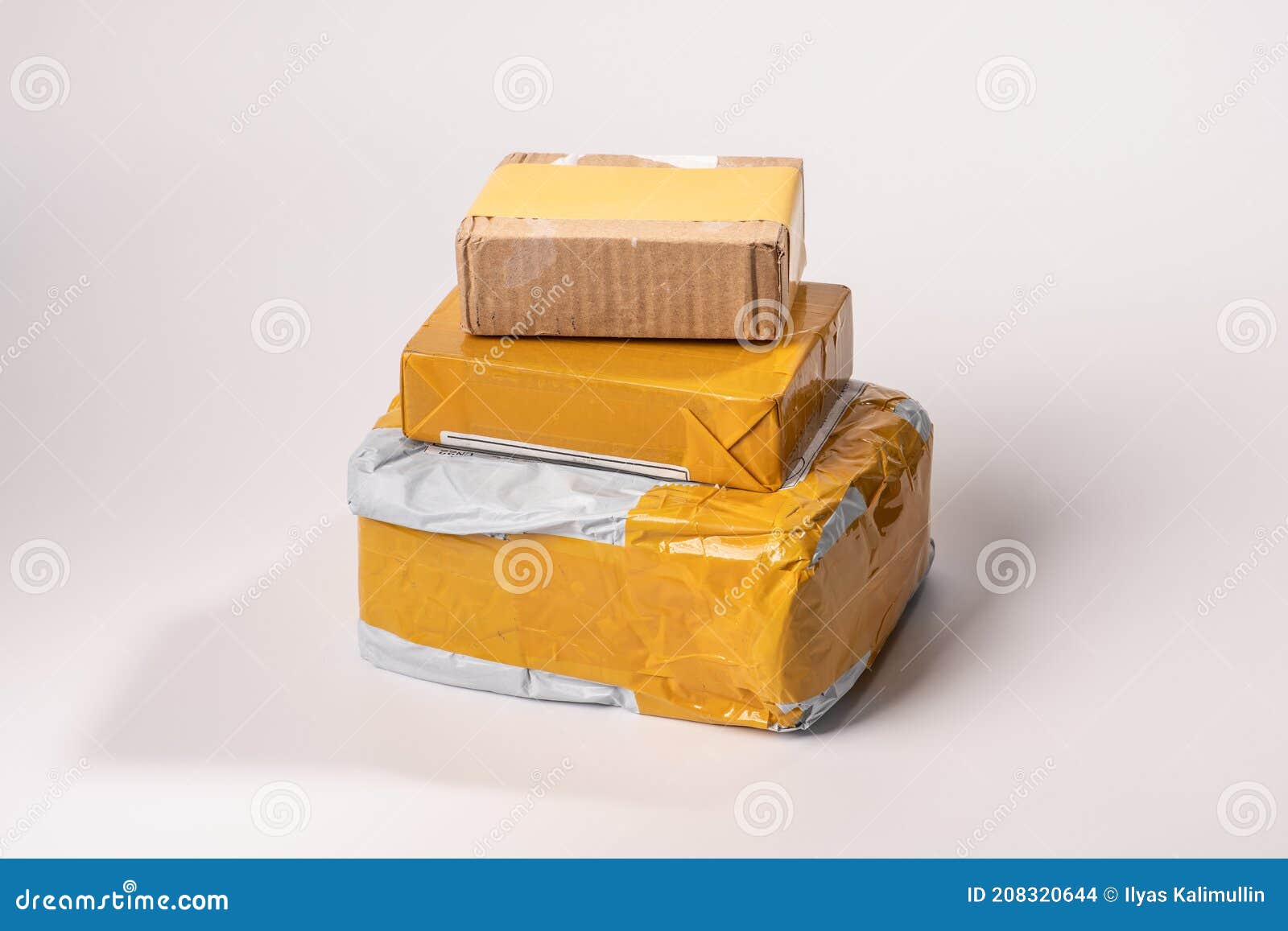 Pile of carton mail boxes stock photo. Image of pile - 208320644