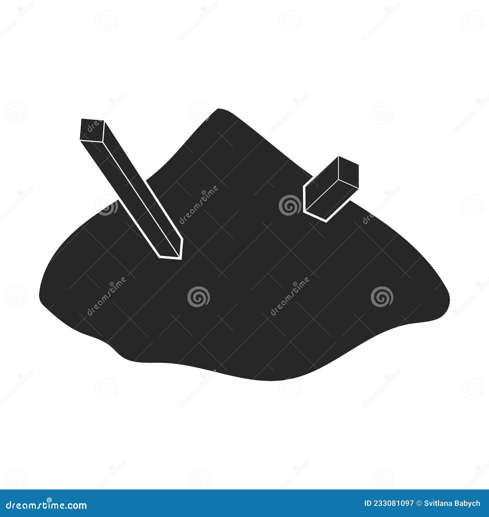 Pile Cement Vector Icon.Black Vector Icon Isolated on White Background ...
