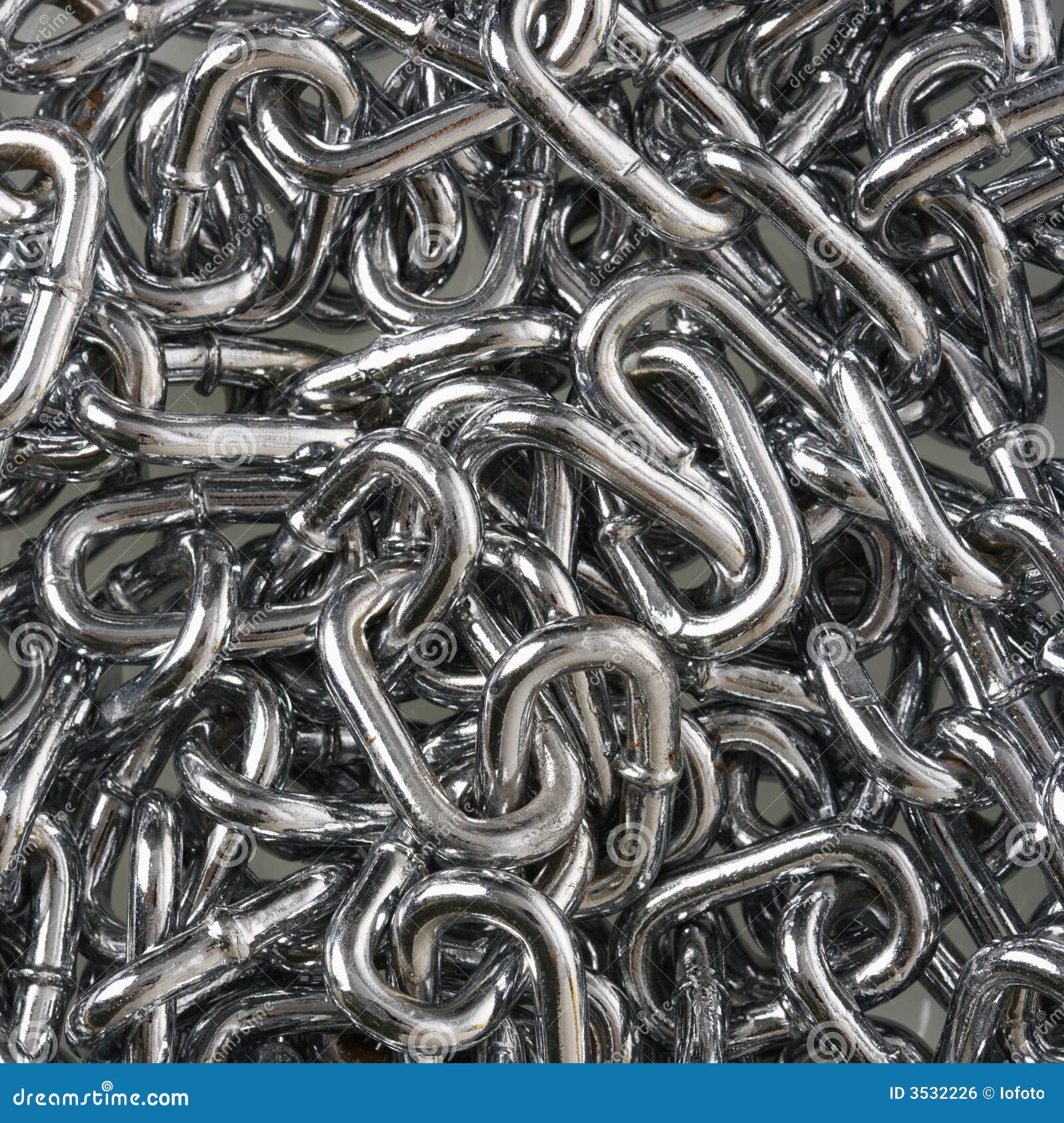 Pile of chains. stock photo. Image of studio, links, indoors - 3532226