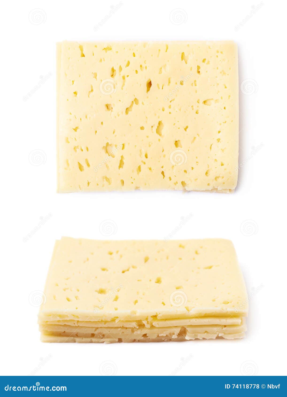 Pile of Cheese Slices Isolated Stock Photo - Image of closeup, food ...