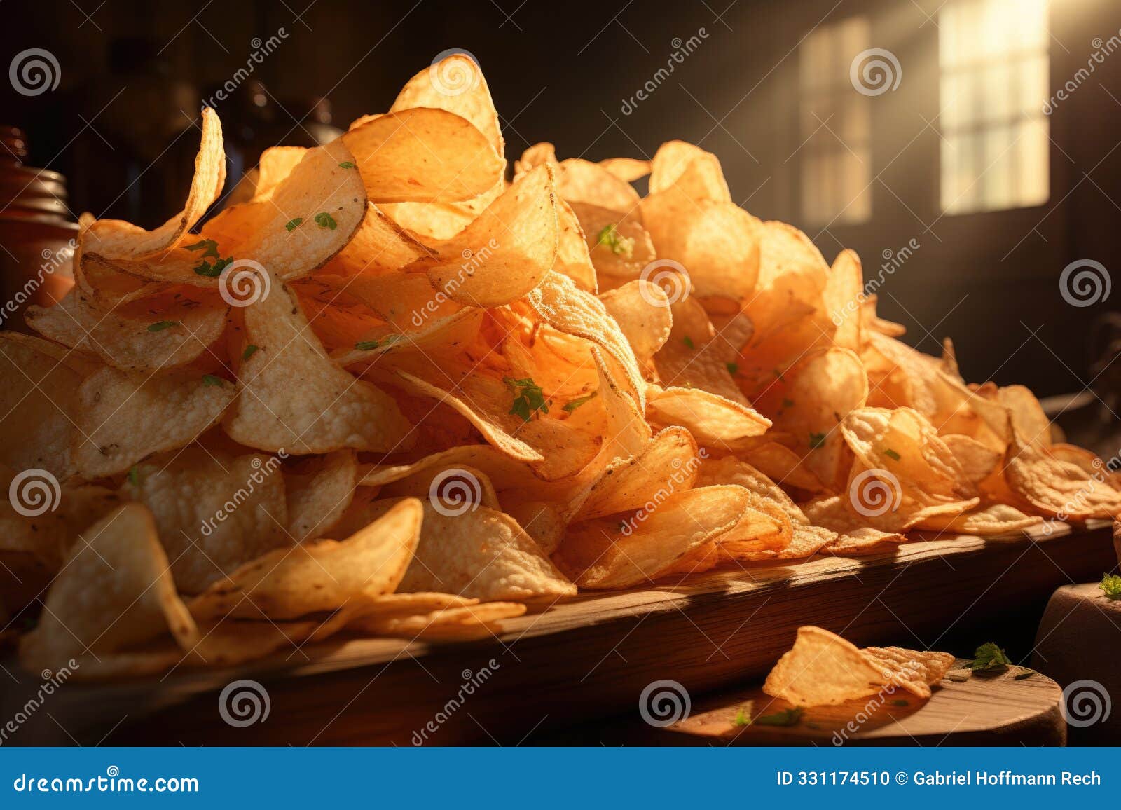 A Pile of Chips is Falling into a Pile O Stock Illustration ...