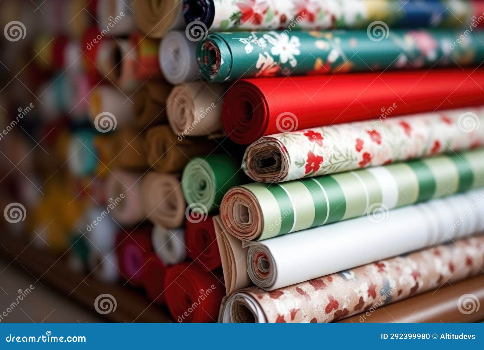 Pile of Christmas Wrapping Paper Rolled Up Stock Illustration ...
