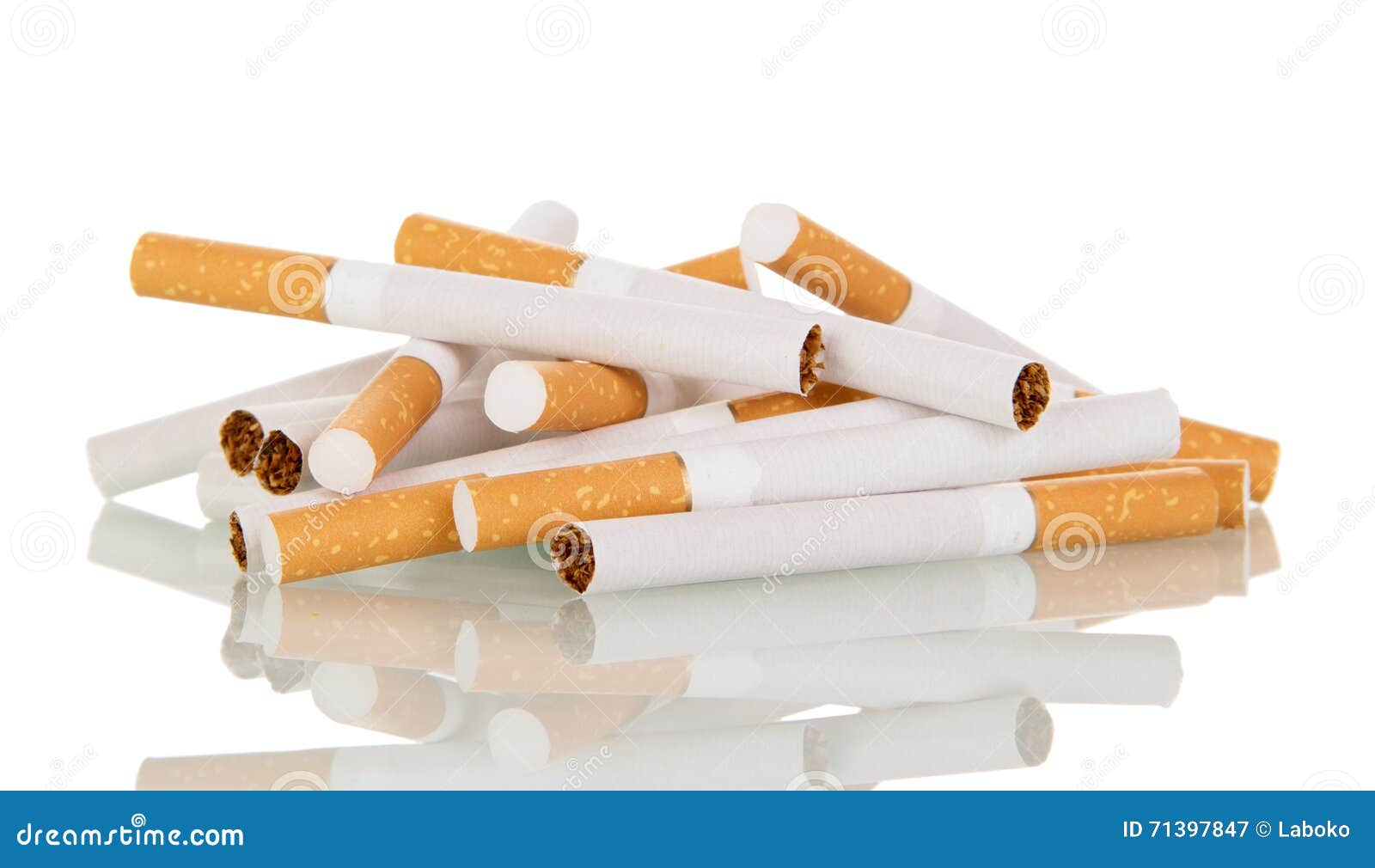 Pile of Cigarettes Close-up on White Stock Image - Image of health ...