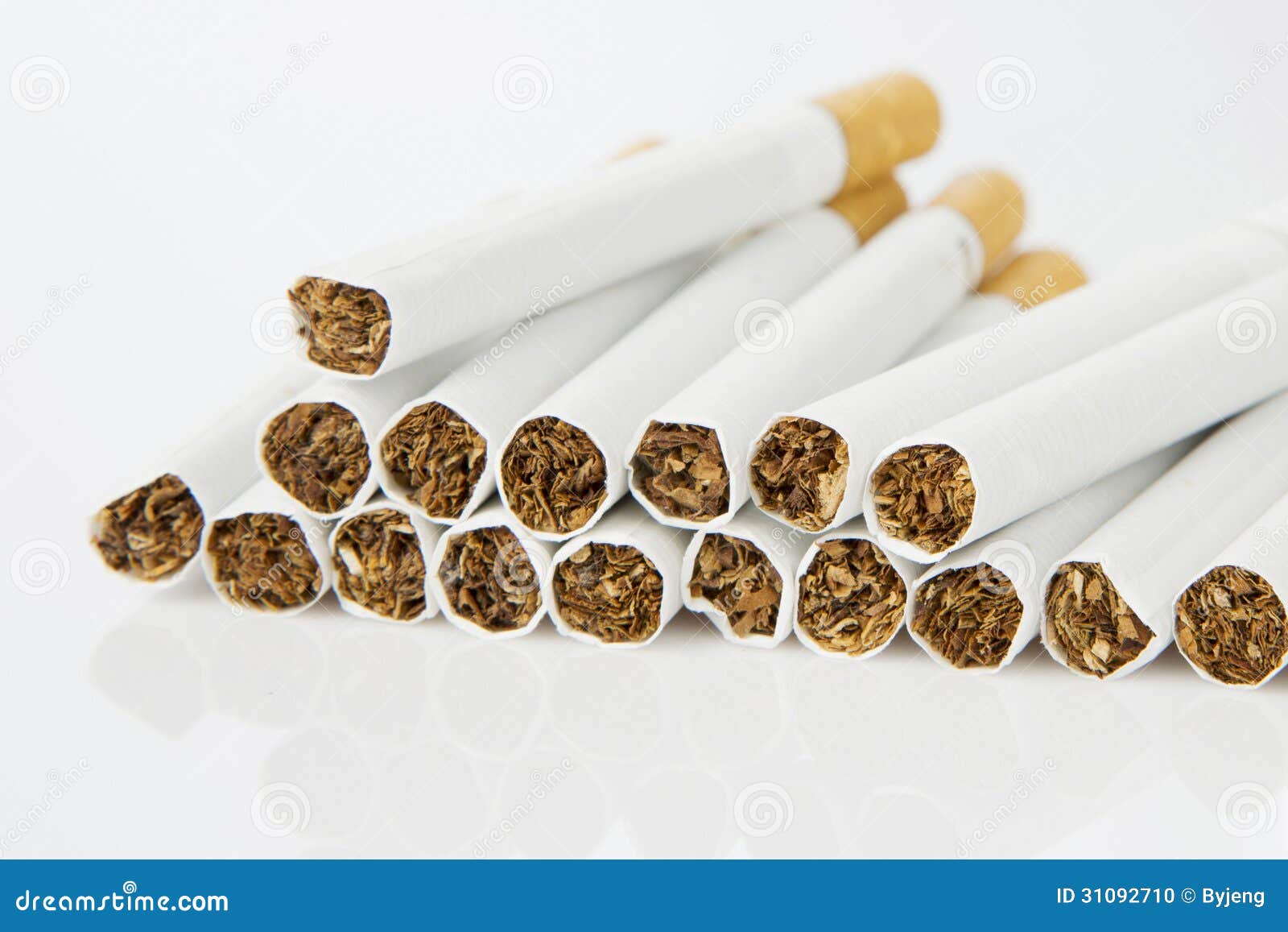 Pile of cigarettes stock photo. Image of isolated, addiction - 31092710
