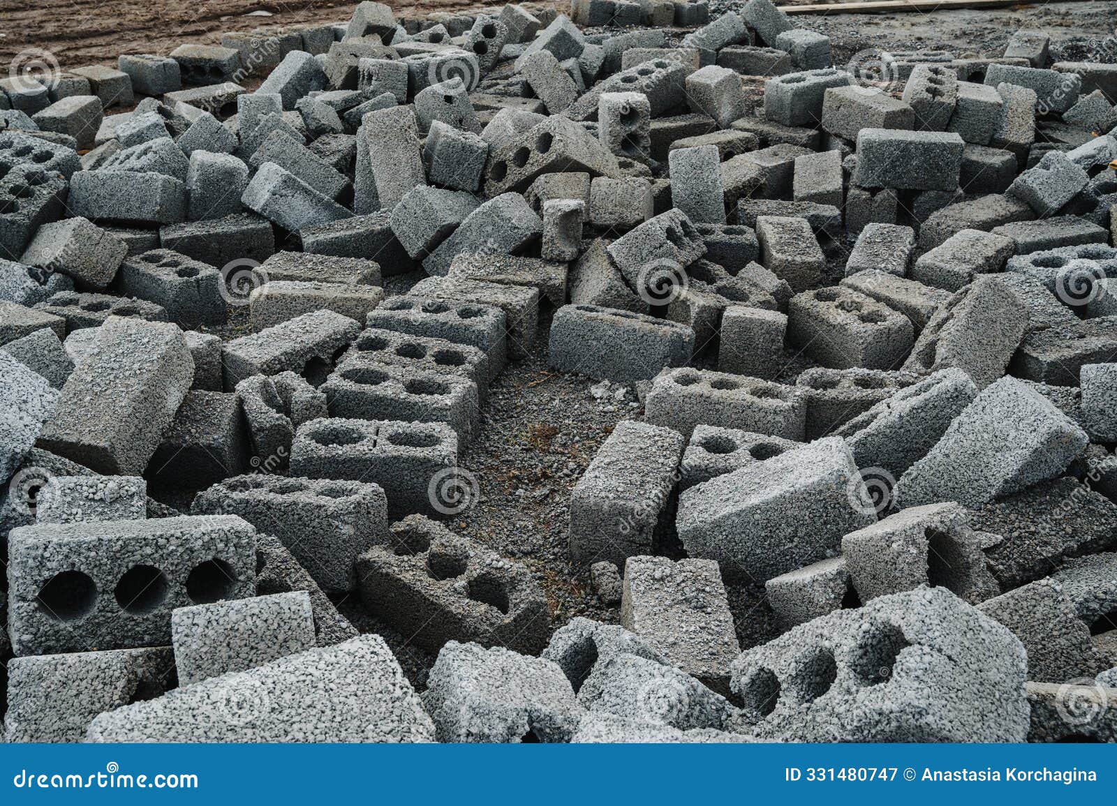 A Pile of Cinder Blocks on a Construction Site. Stock Image - Image of ...