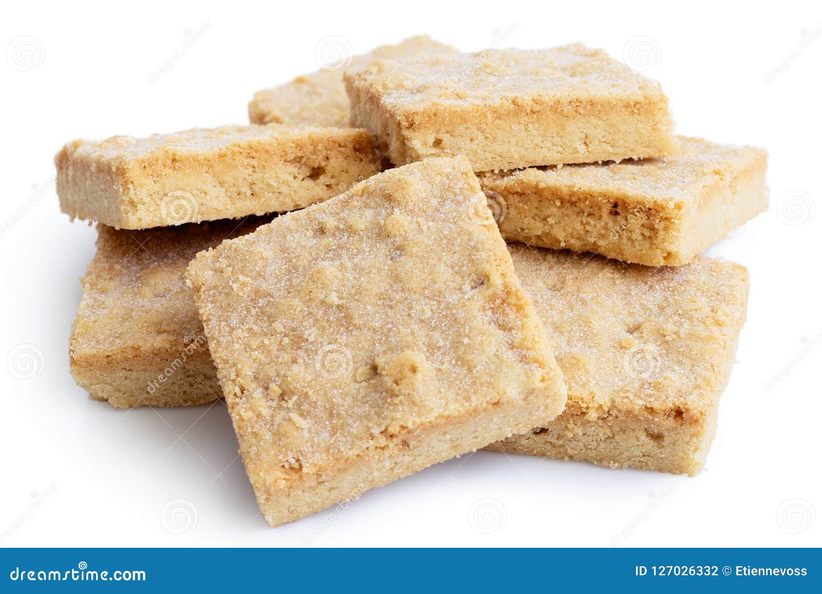 Pile of Classic Homemade Square Shortbread Biscuits Isolated on Stock ...