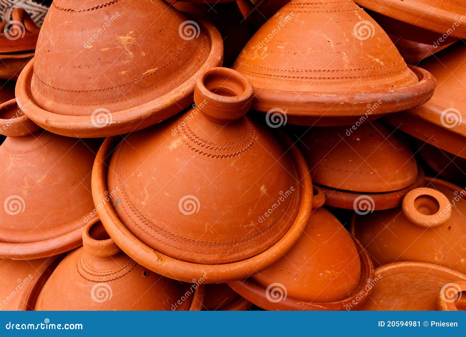 Pile of Clay Tangine Cooking Pots Stock Image - Image of circular, cone ...