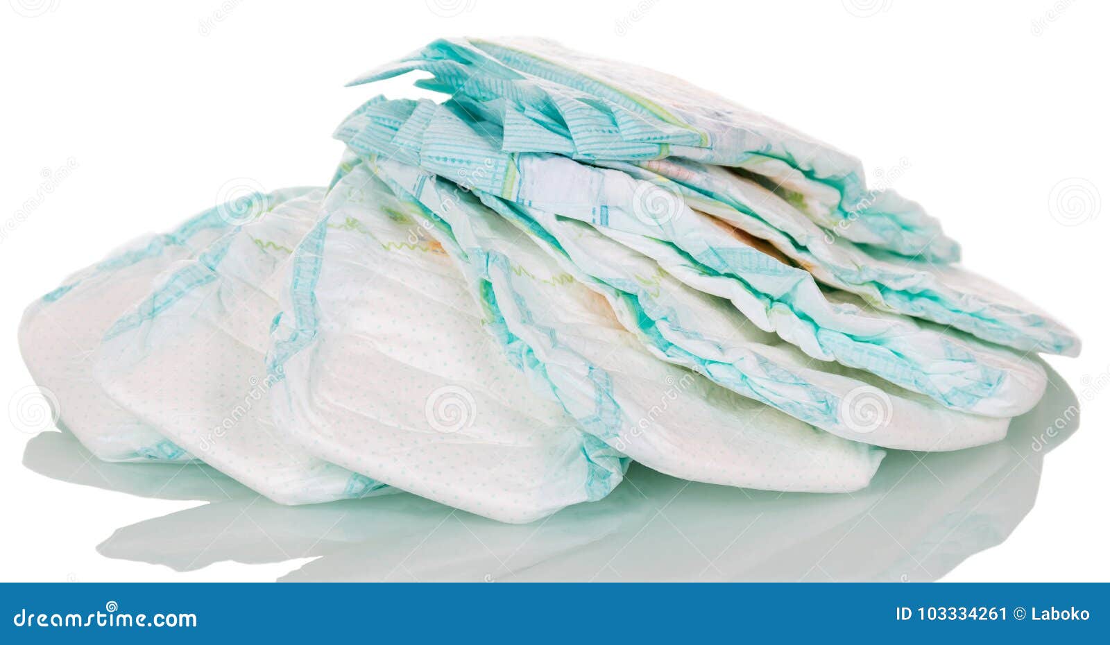 Pile Of 9 Diapers On White Background Stock Photography | CartoonDealer ...