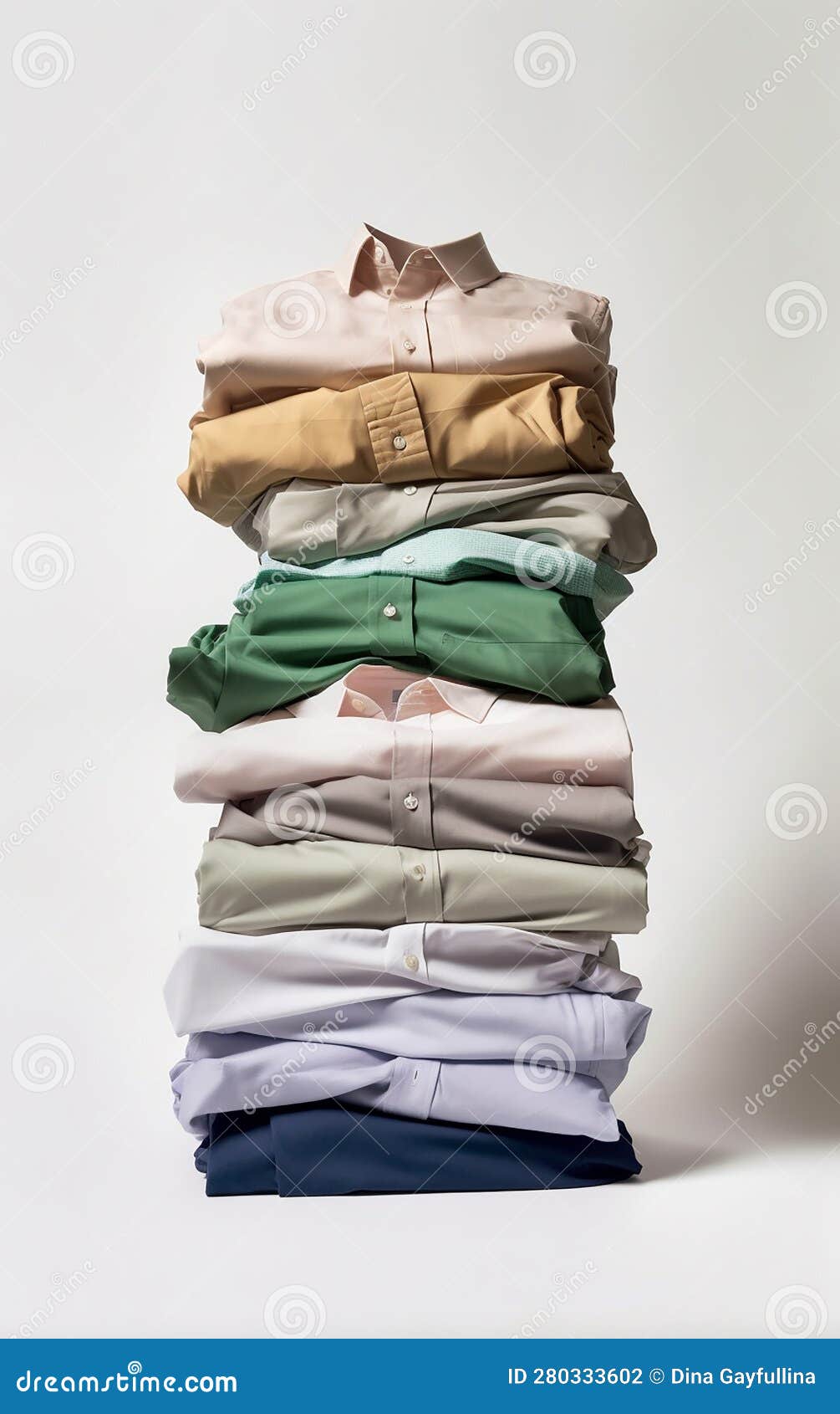A Pile of Clean Folded Shirts, Light Color Schemes Stock Illustration ...