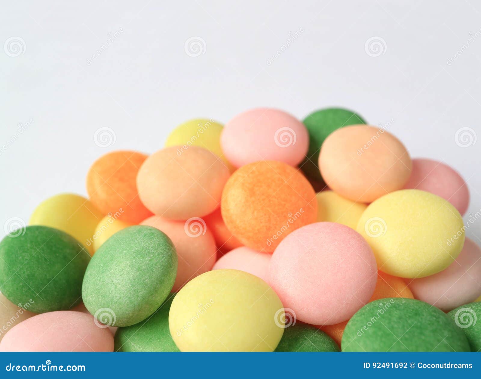 Pile of Closed Up Multi-Colored Round Candies with Selective Focus ...