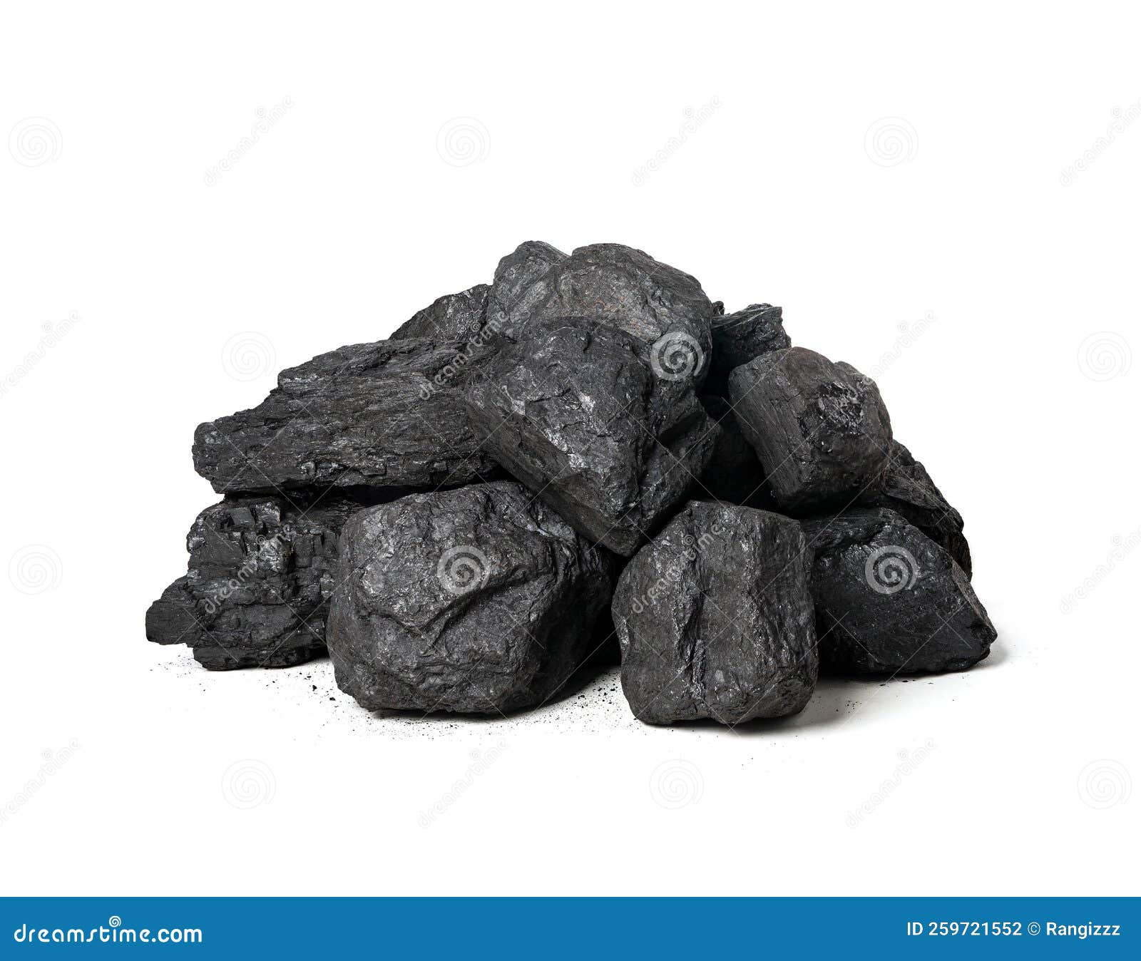 Pile of Coal Isolated on White Stock Photo - Image of fossil, firewood ...