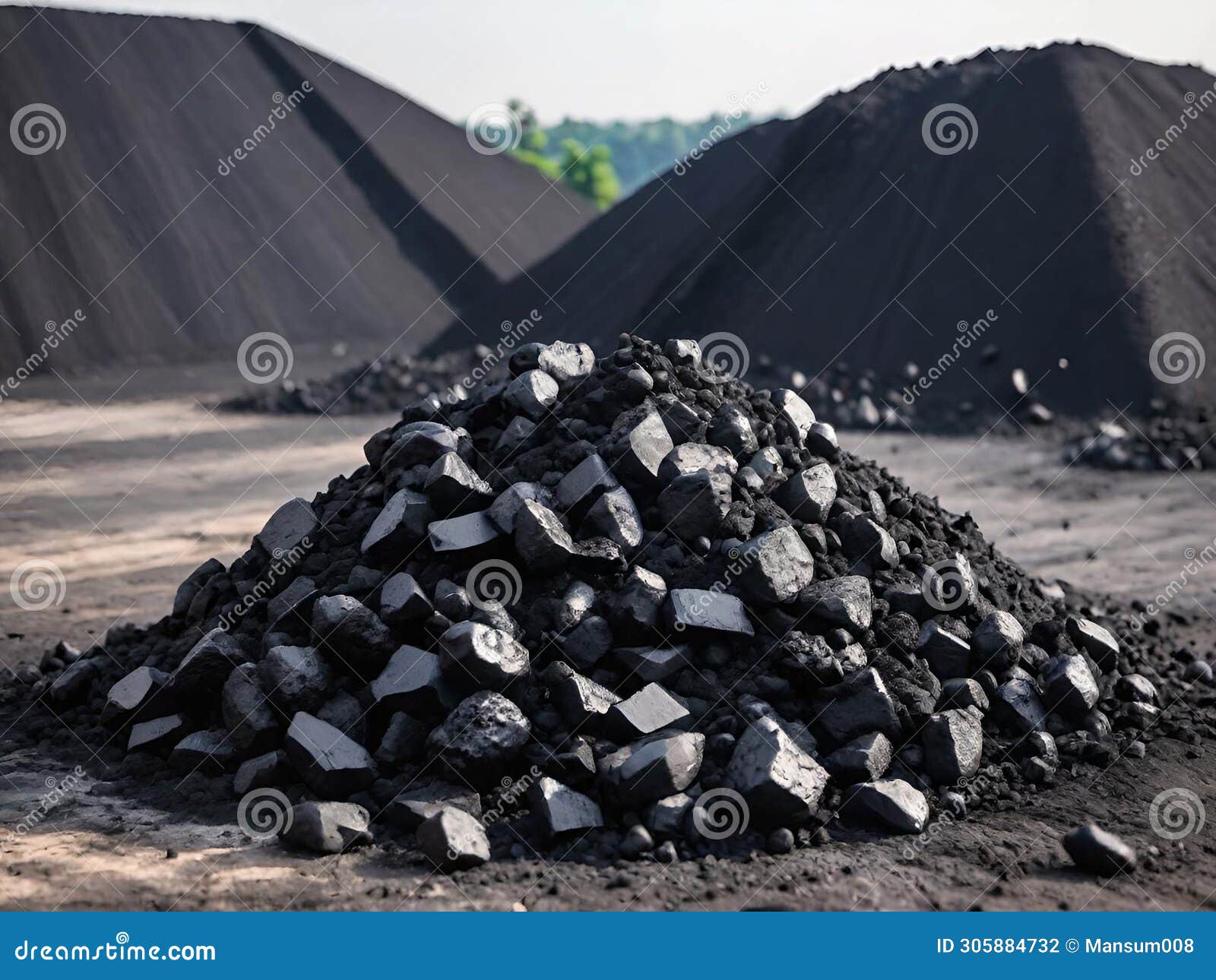 A Pile of Coal Sitting on Top of a Train Track Stock Illustration ...