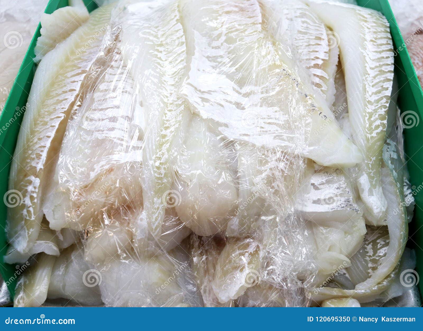 Cod Fish on Ice at Fish Market Stock Photo - Image of healthy, market ...