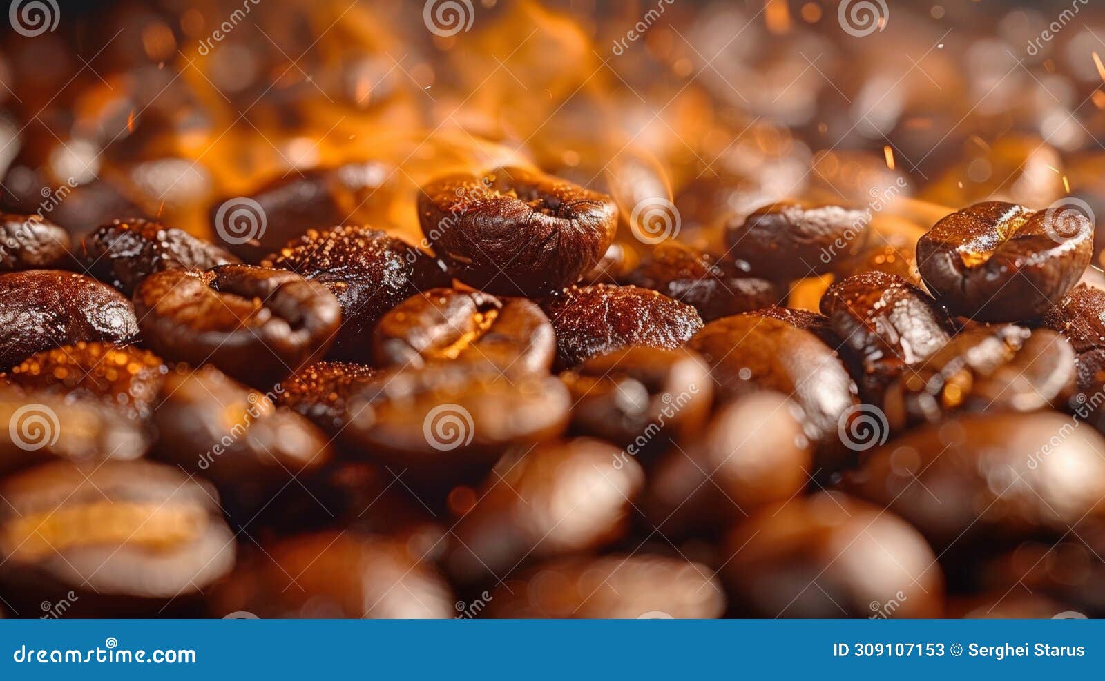 A Pile of Coffee Beans are Burning in a Fire, AI Stock Illustration ...