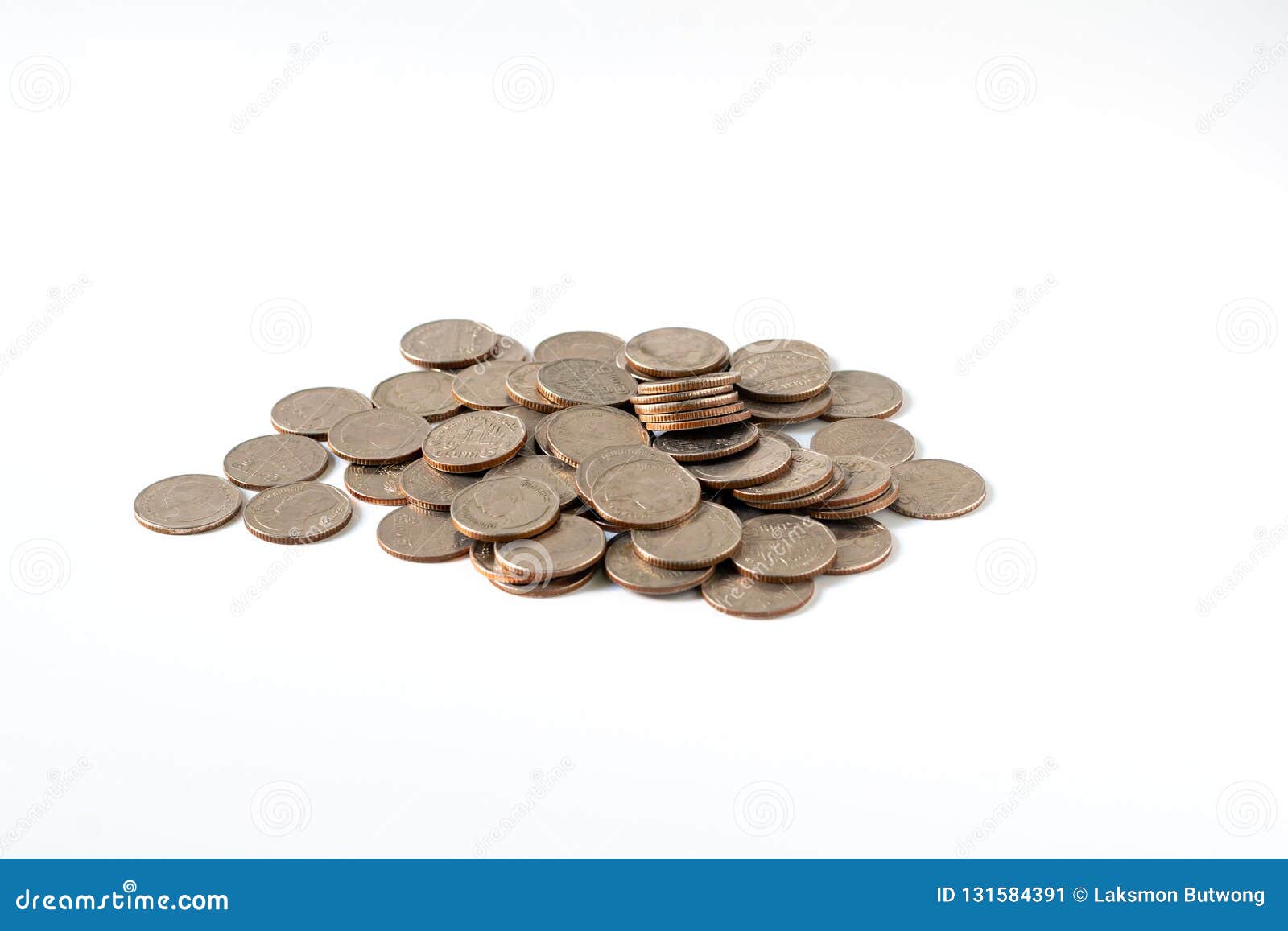 Pile of Coin on White Background Stock Image - Image of heap, monetary ...