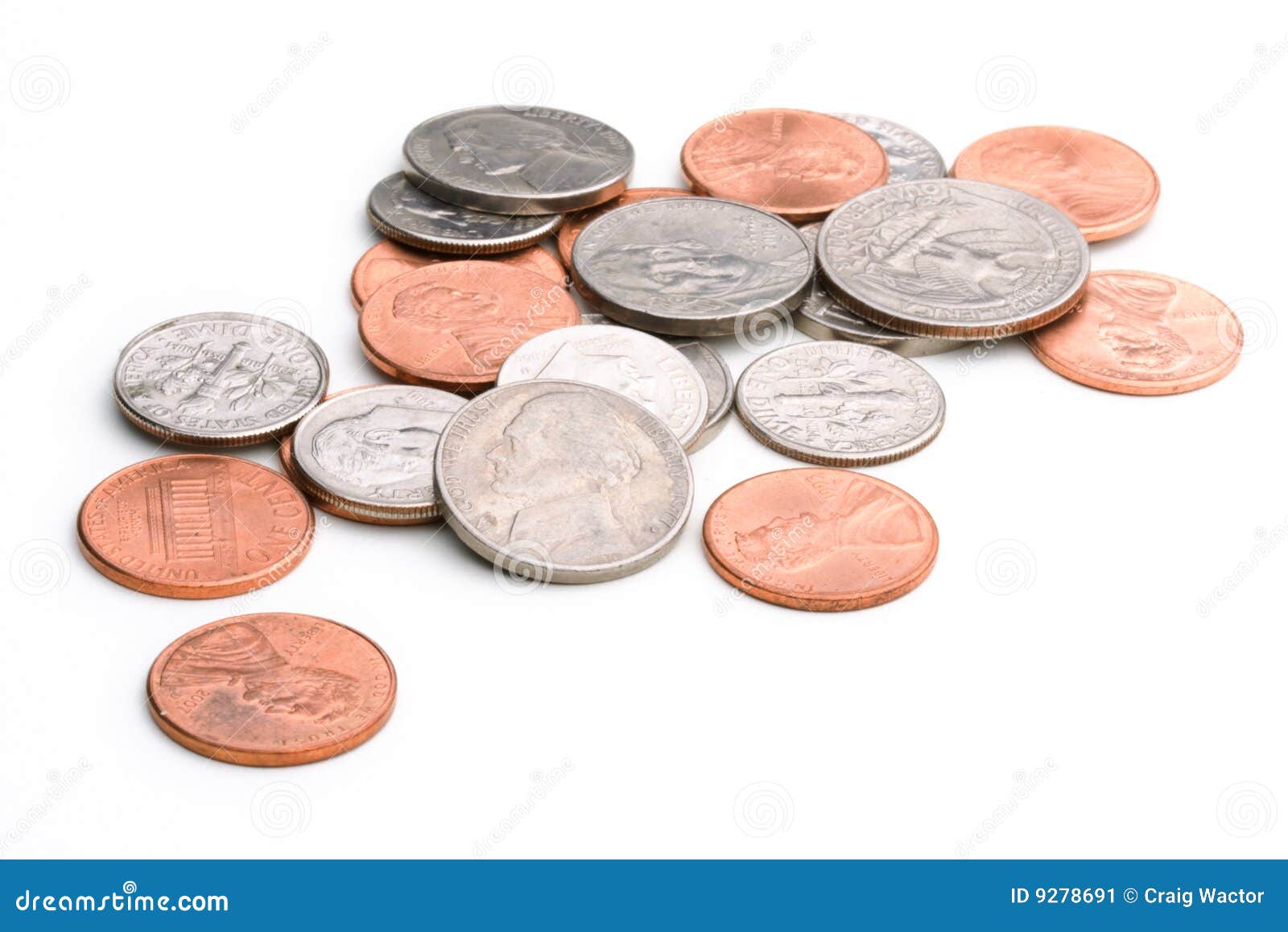 Pile of coins stock image. Image of metal, frugal, dime - 9278691