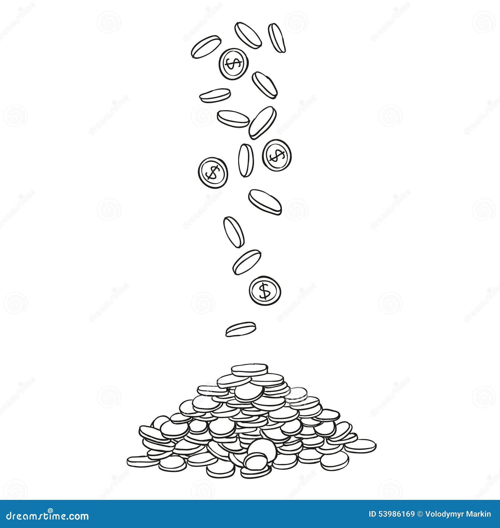 Pile of Coins. Doodle Money Stock Vector - Illustration of business ...