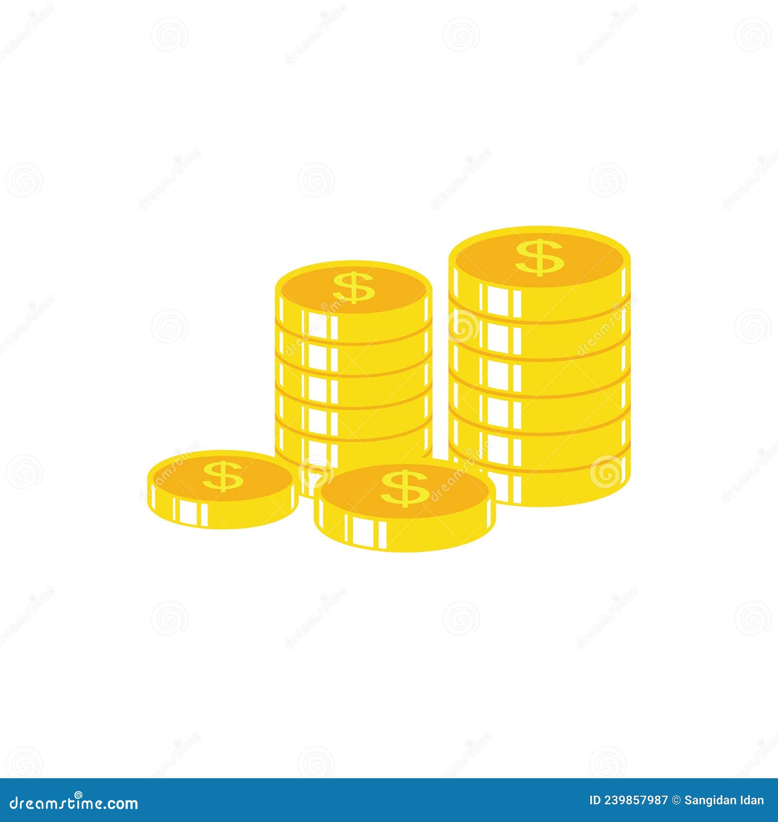 Pile of Coins Vector Illustration Concept Design Template Stock Vector ...