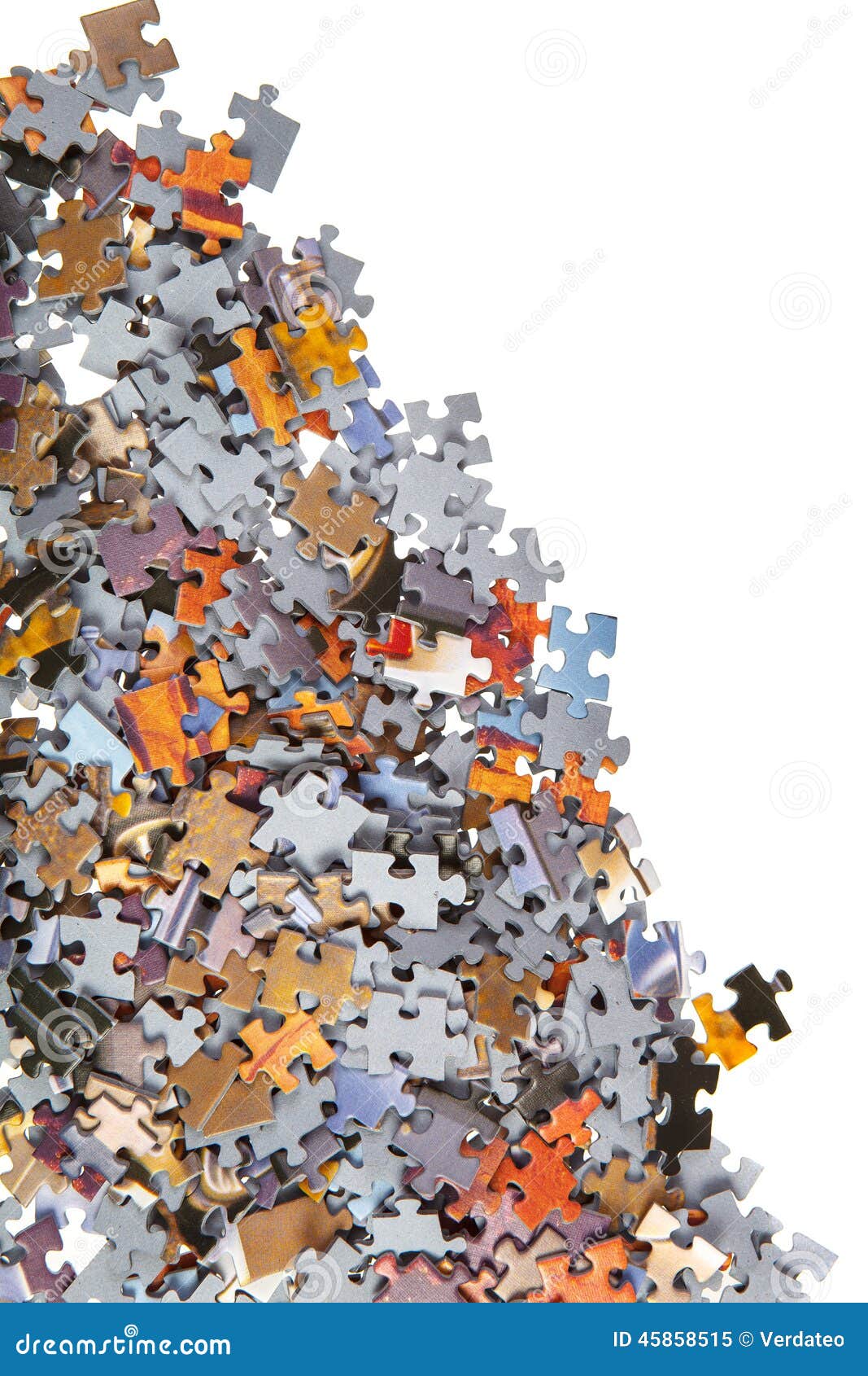 Pile of Color Jigsaw Pieces Stock Image - Image of solution, color ...