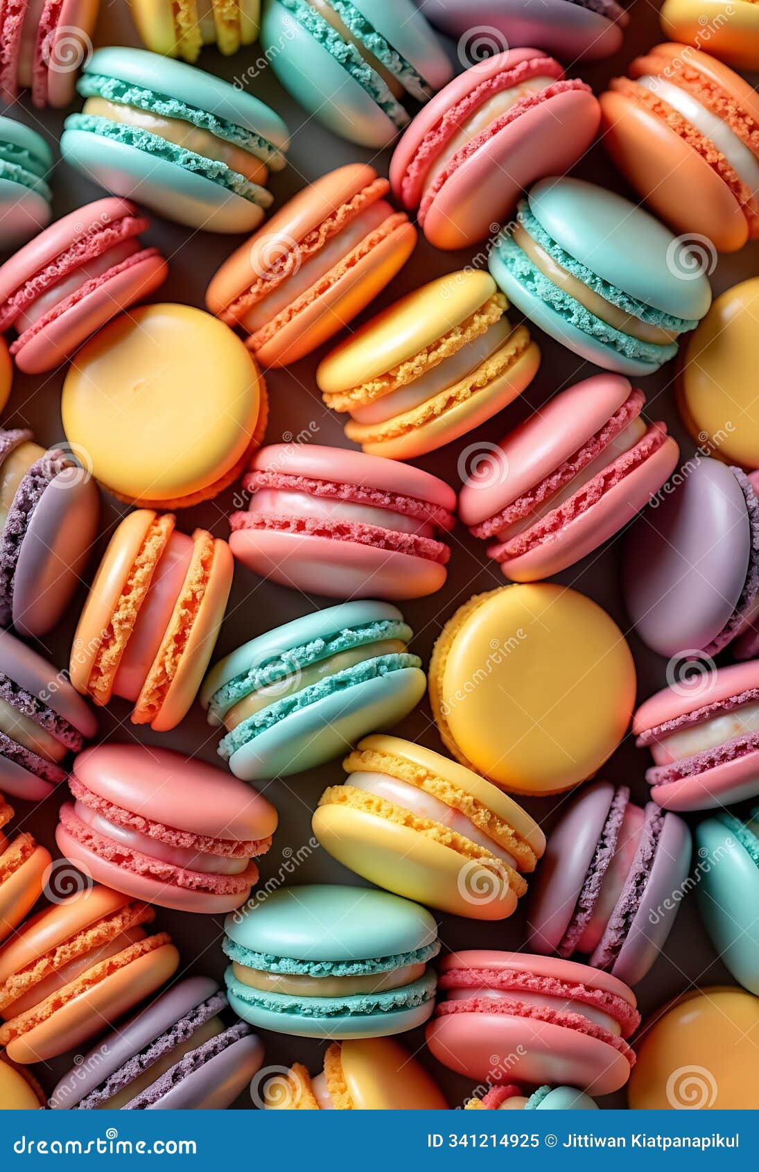 Macarons Seamless Pattern Cartoon Vector | CartoonDealer.com #130151037