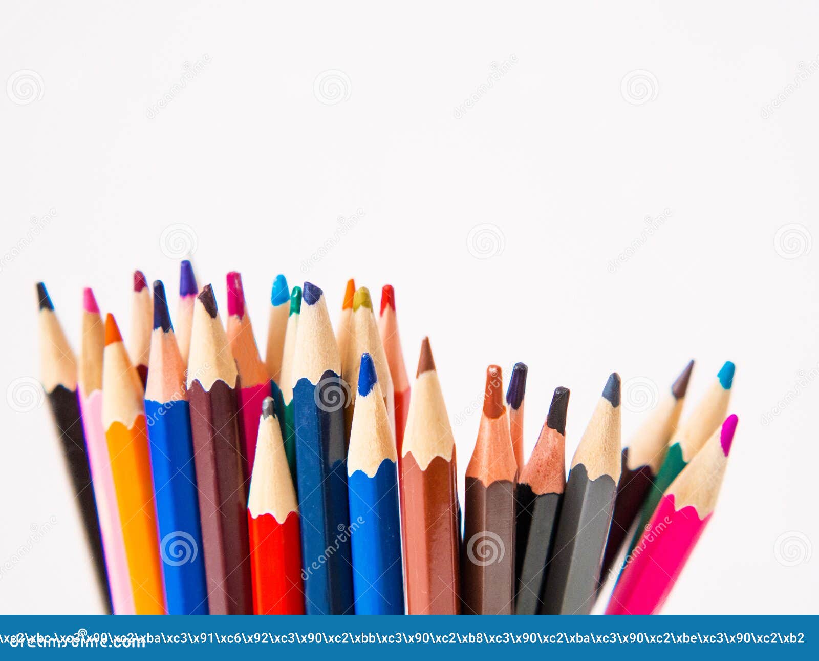Pile of colored pencils stock image. Image of abstract - 239209765