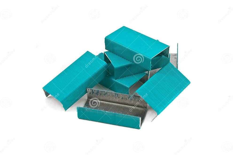 Pile of colored staples stock photo. Image of nobode, fasteners - 7428382
