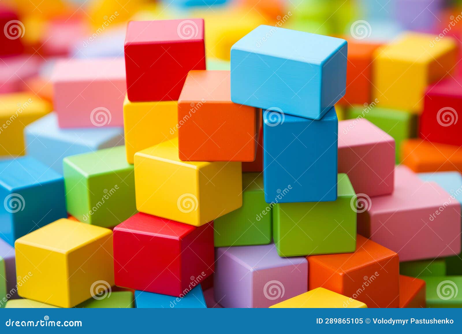 Pile of Colorful Blocks Sitting on Top of Table. Generative AI Stock ...