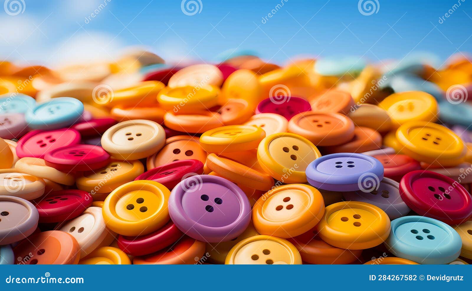 A Pile of Colorful Buttons. Generative AI. Stock Photo - Image of ...